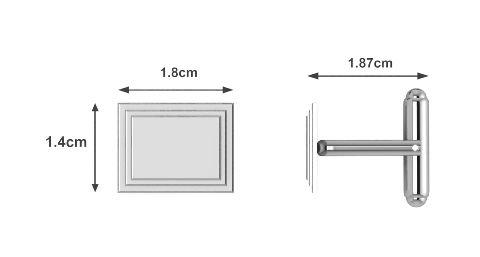 Rectangle Cufflinks | Krysaliis Sterling Silver Rectangle Cufflink– All Silver Gifts