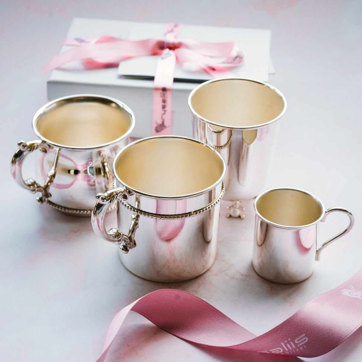 Personalized Sterling Silver Baby Cups - All Silver Gifts