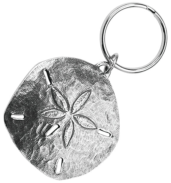 Salisbury Pewter Sand Dollar Sterling Silver Keyring– All Silver Gifts