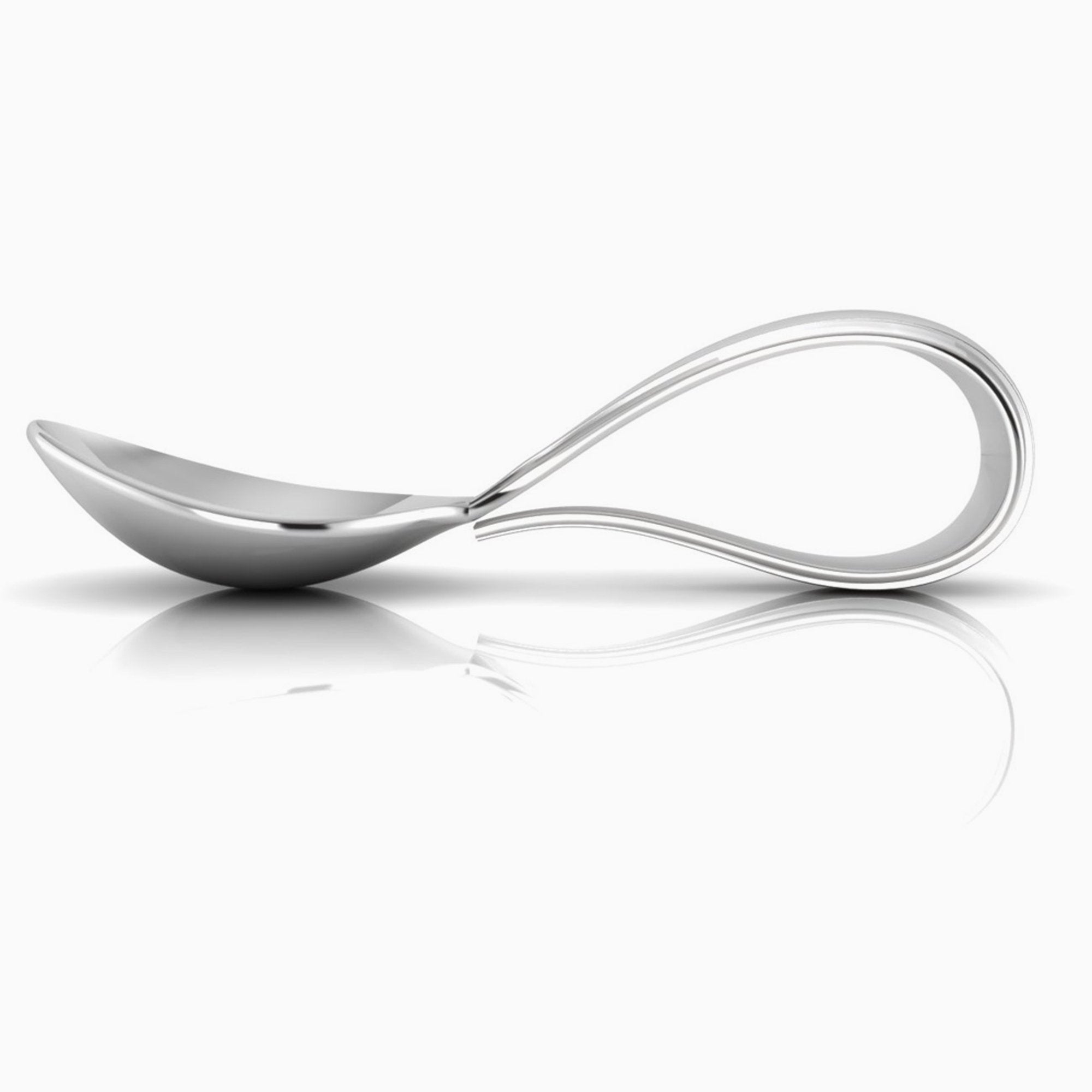 Bent Curved Sterling Silver Baby Spoon by Krysaliis– All Silver Gifts