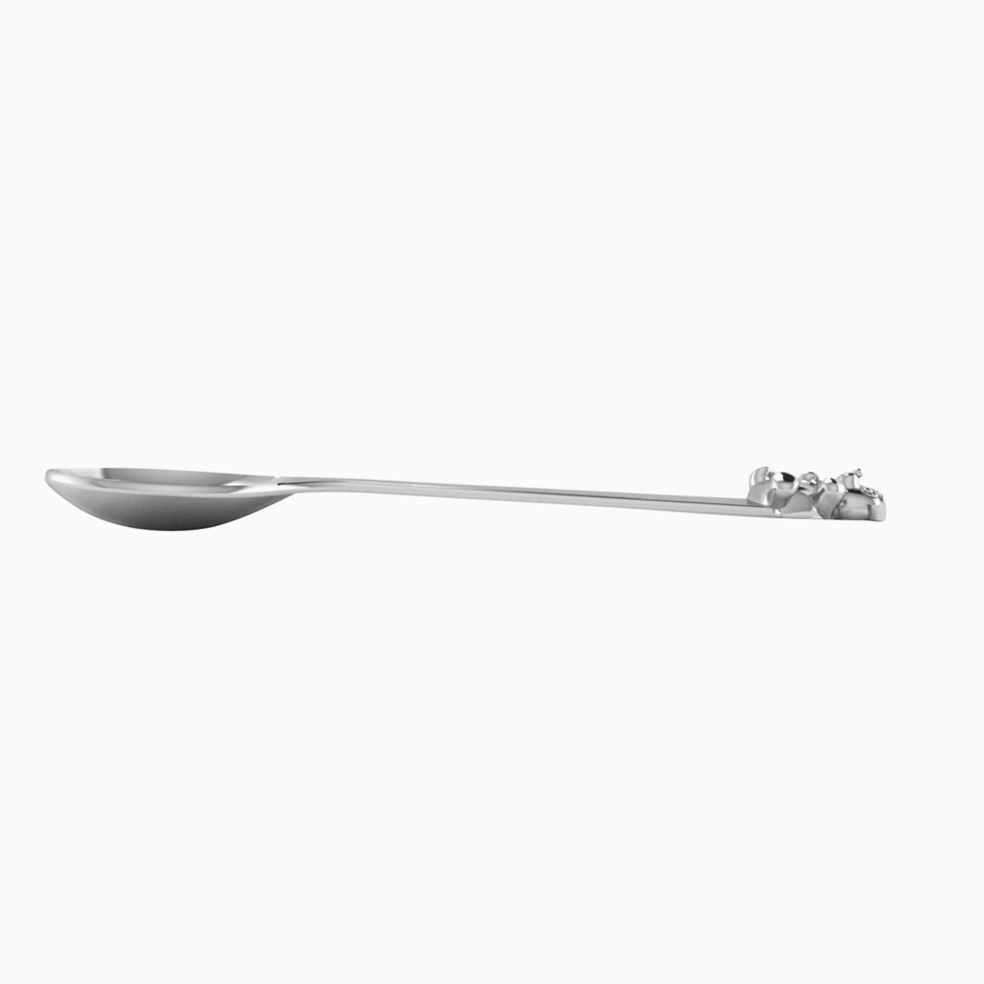 Teddy Sterling Silver Baby Feeding Spoon by Krysaliis– All Silver Gifts