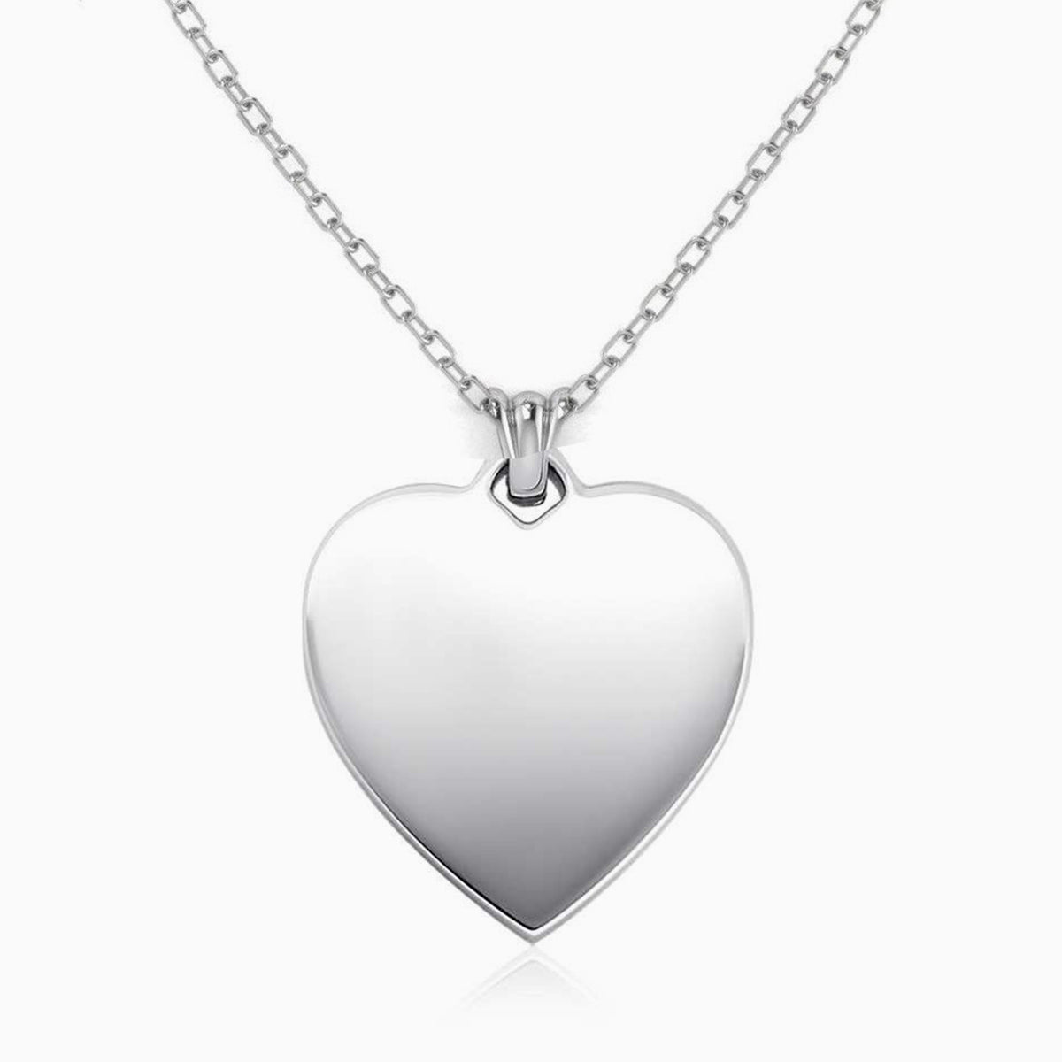 Sterling Silver Classic Engravable Heart Baby Pendant with Chain by Kr ...