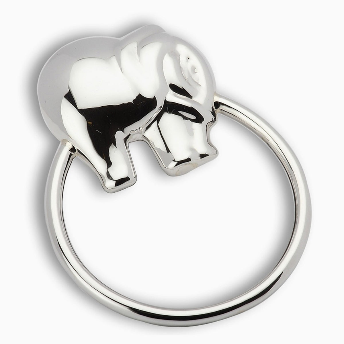 Elephant Ring Sterling Silver Baby Rattle by Krysaliis - All Silver Gifts
