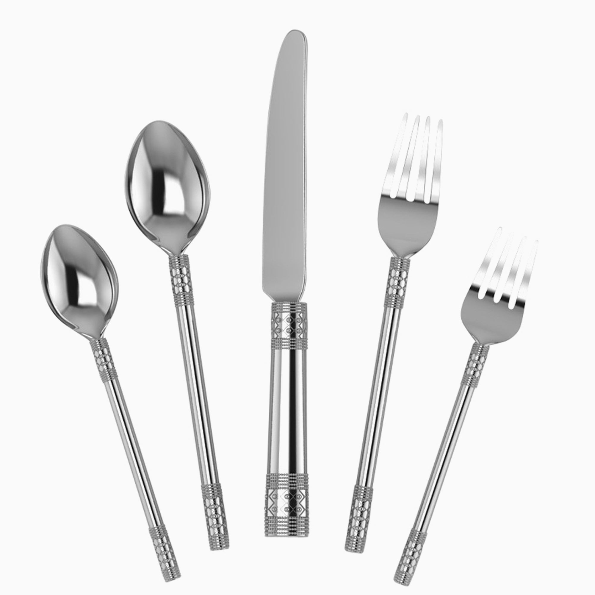 Sophisticated Krysaliis Gothic 5-Piece Silver Plate Flatware Set– All ...