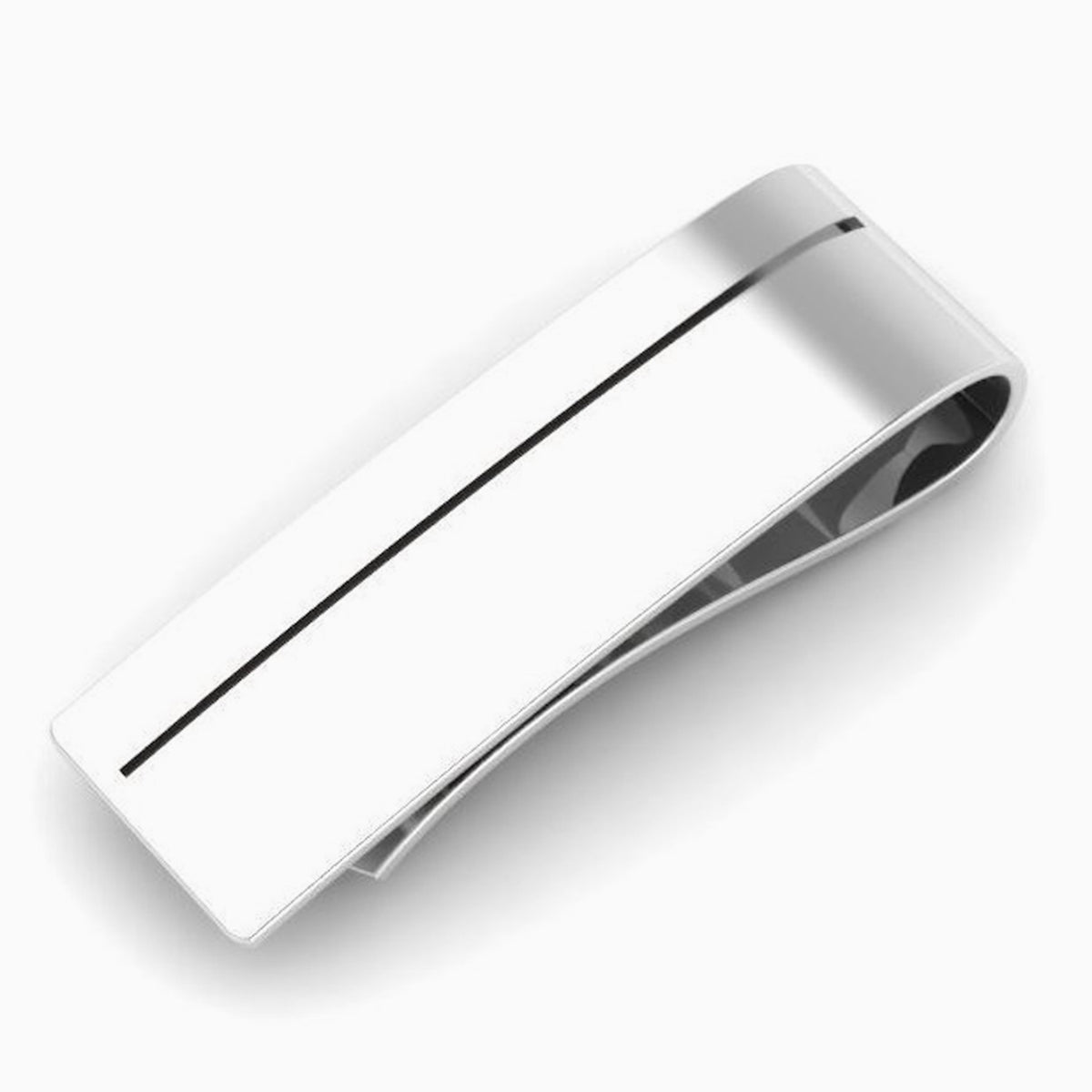 Sleek Enamel Sterling Silver Money Clip by Krysaliis - All Silver Gifts