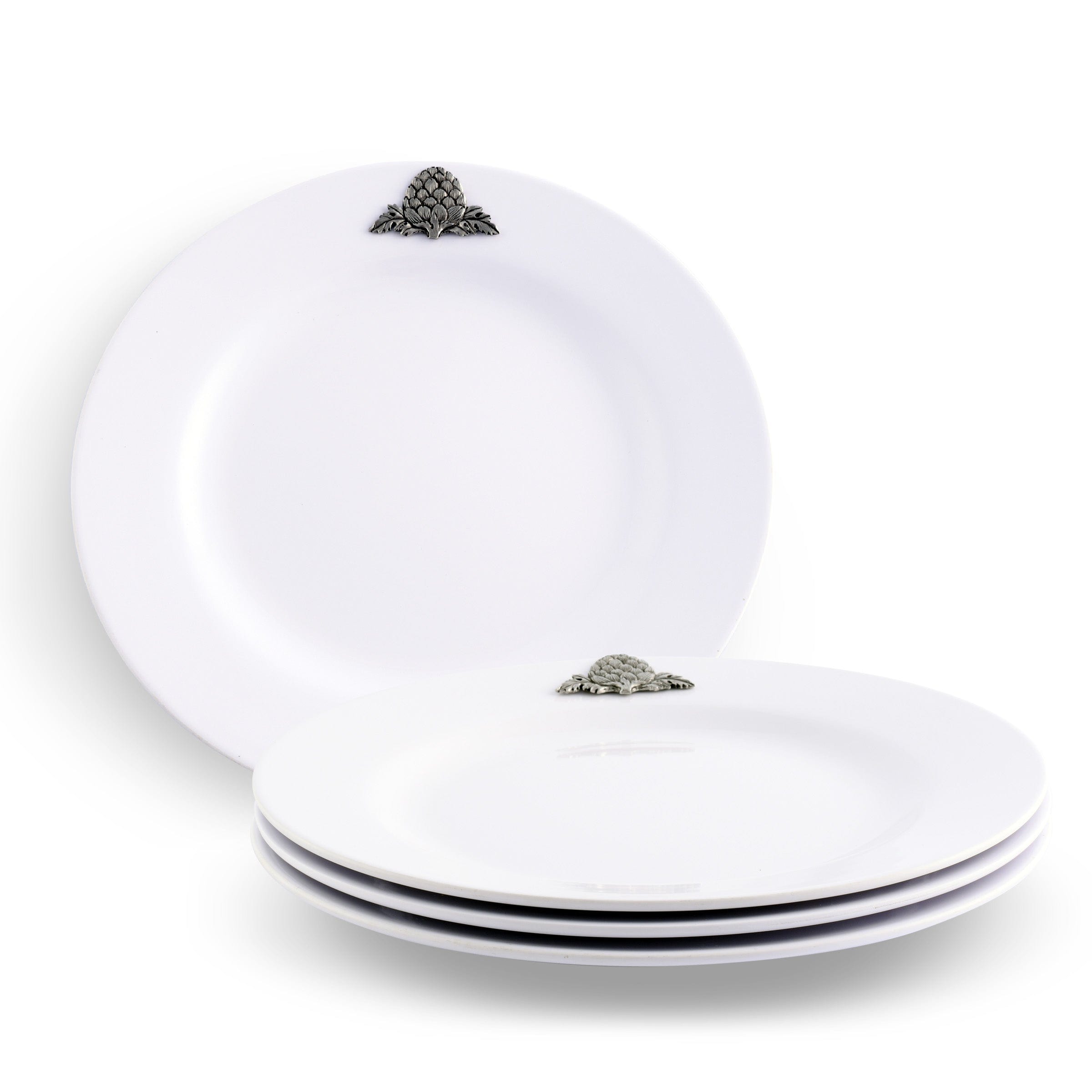 Arthur Court Artichoke Melamine Lunch Plates - Set of 4– All Silver Gifts